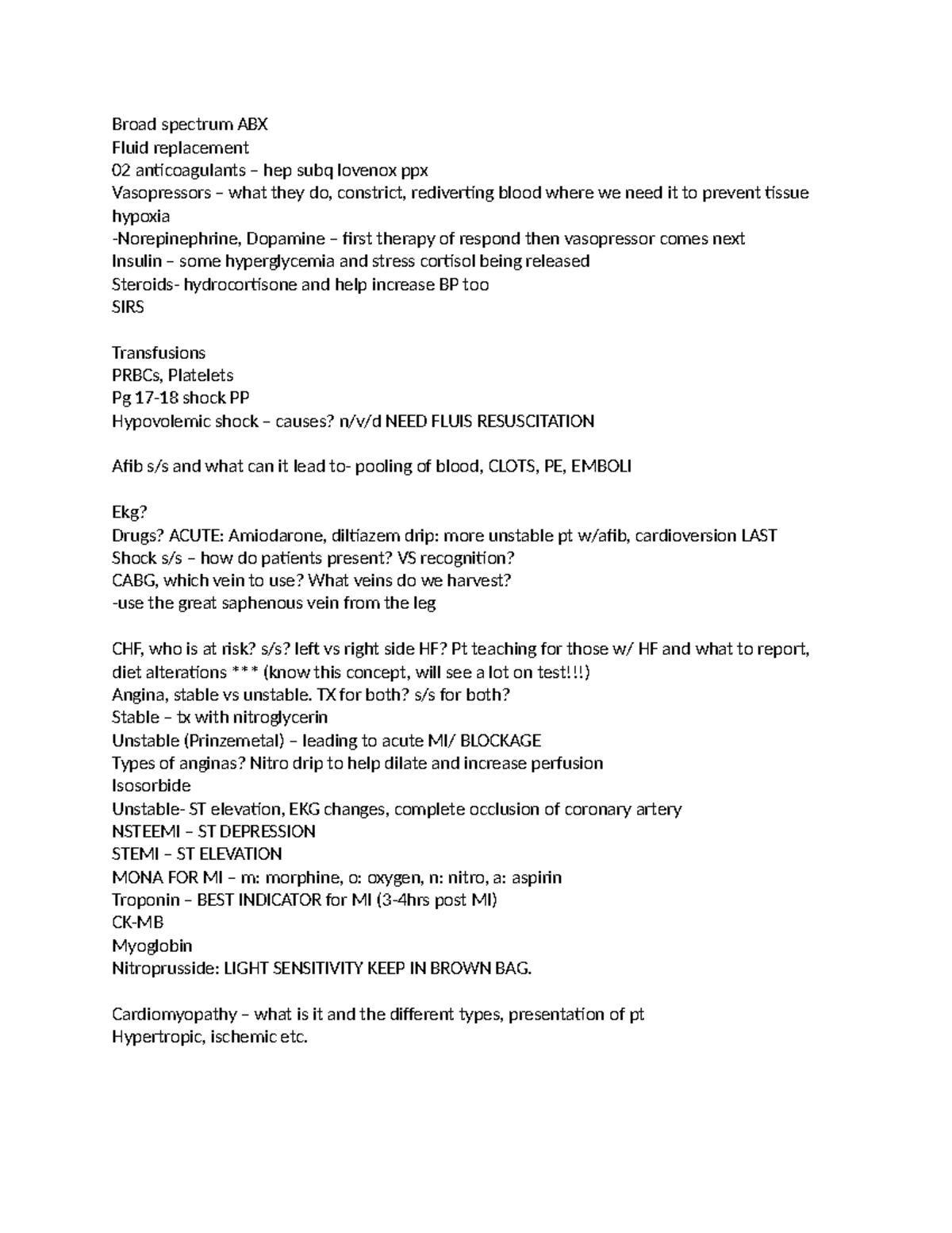 Exam 3 2243 review: Broad spectrum ABX, fluid replacement, and ...