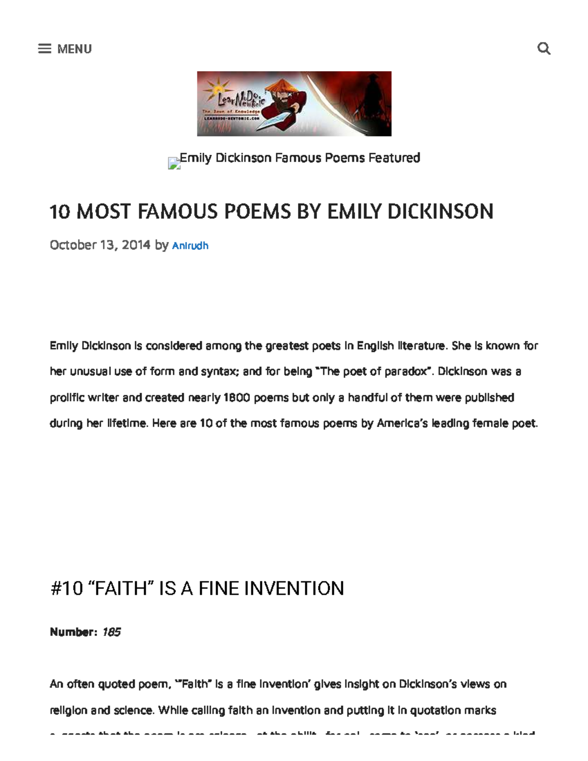 10 Most Famous Poems by Emily Dickinson (ENG 101) - Studocu