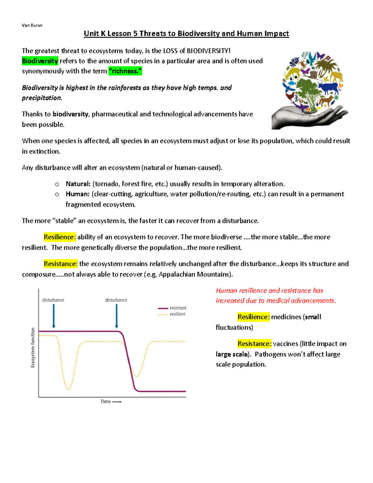 Unit K Lesson 5: Threats to Biodiversity and Human Impact Analysis ...