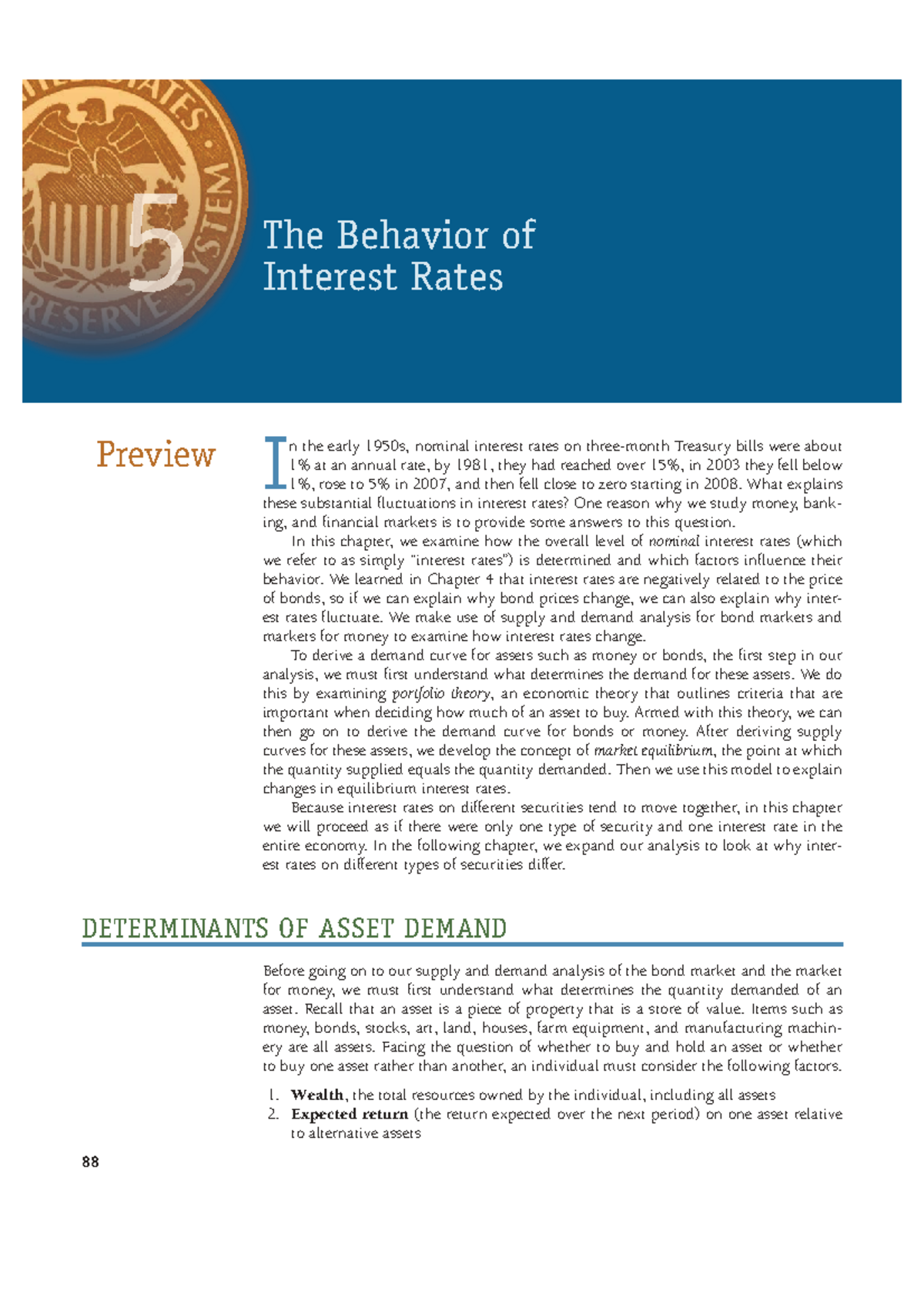 5 Chap 88: Understanding Asset Demand and Interest Rate Behavior - Studocu