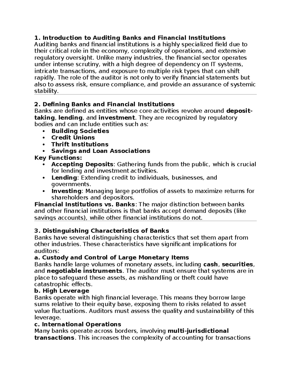 Audit of Banks and Financial Institutions: Key Principles and Practices ...
