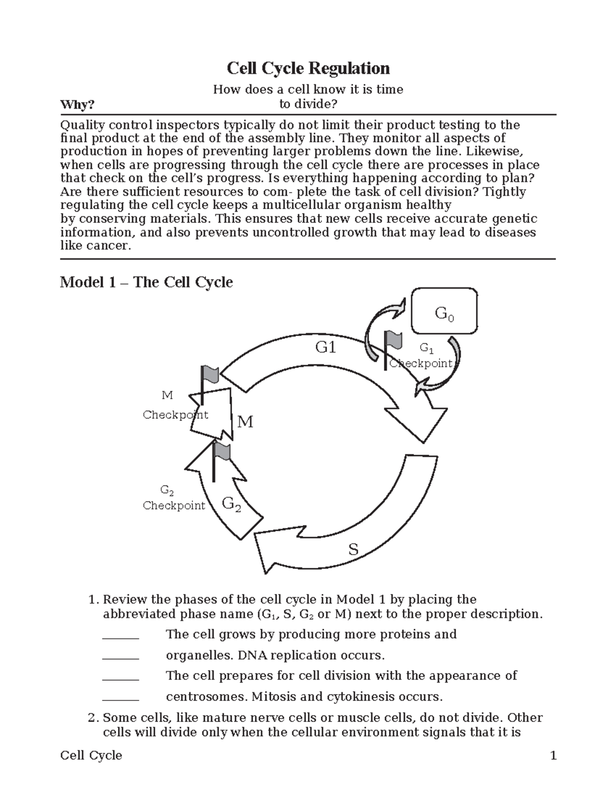 18 Cell Cycle Regulation - Key Concepts and Models for AP Biology - Studocu