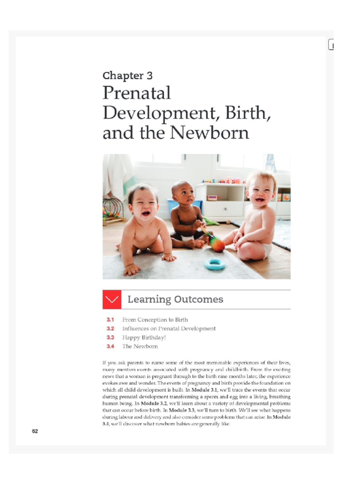 Chapter 3: Prenatal Development, Birth, and Newborn Outcomes (PSY 101 ...