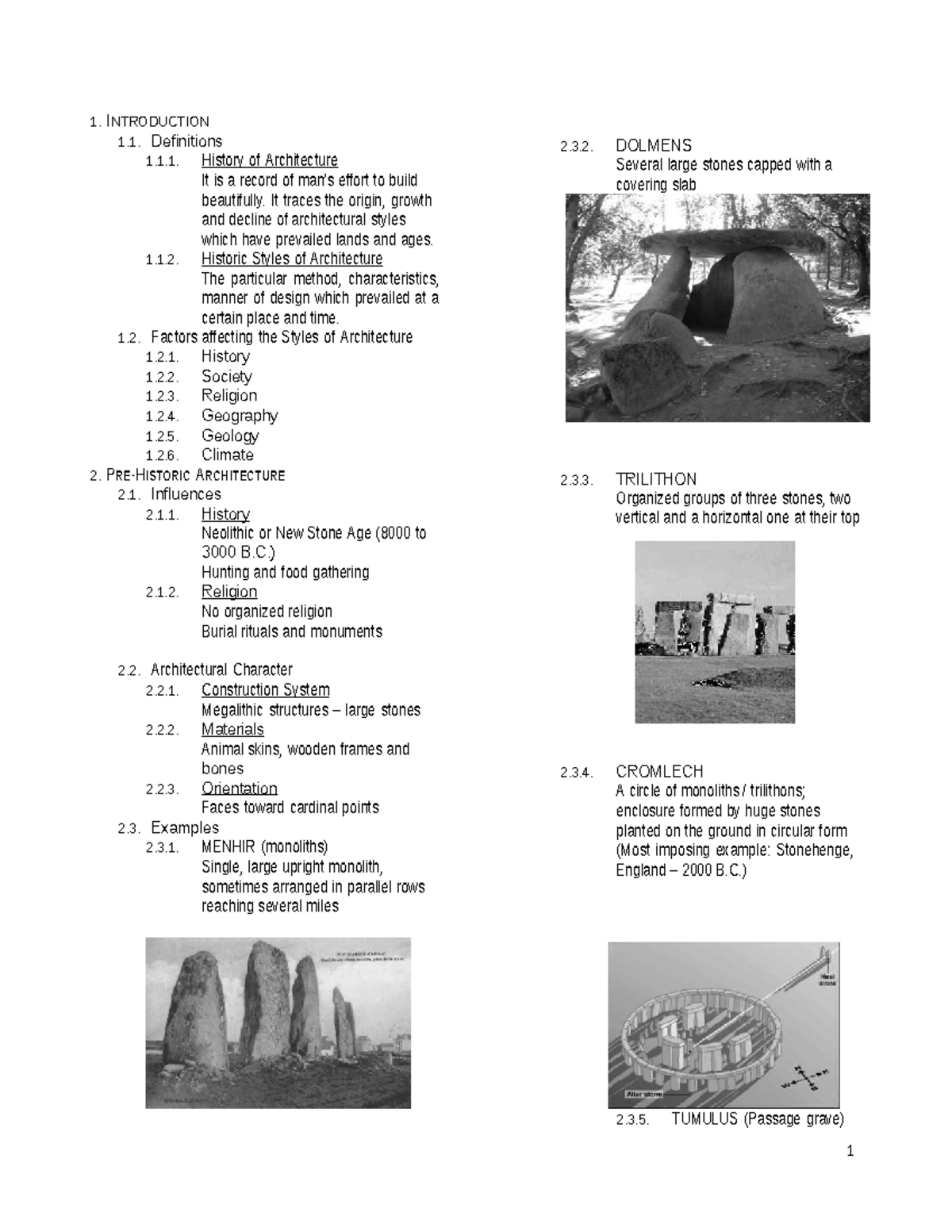 H.O.A. - Architecture History Overview: Key Styles and Influences - Studocu