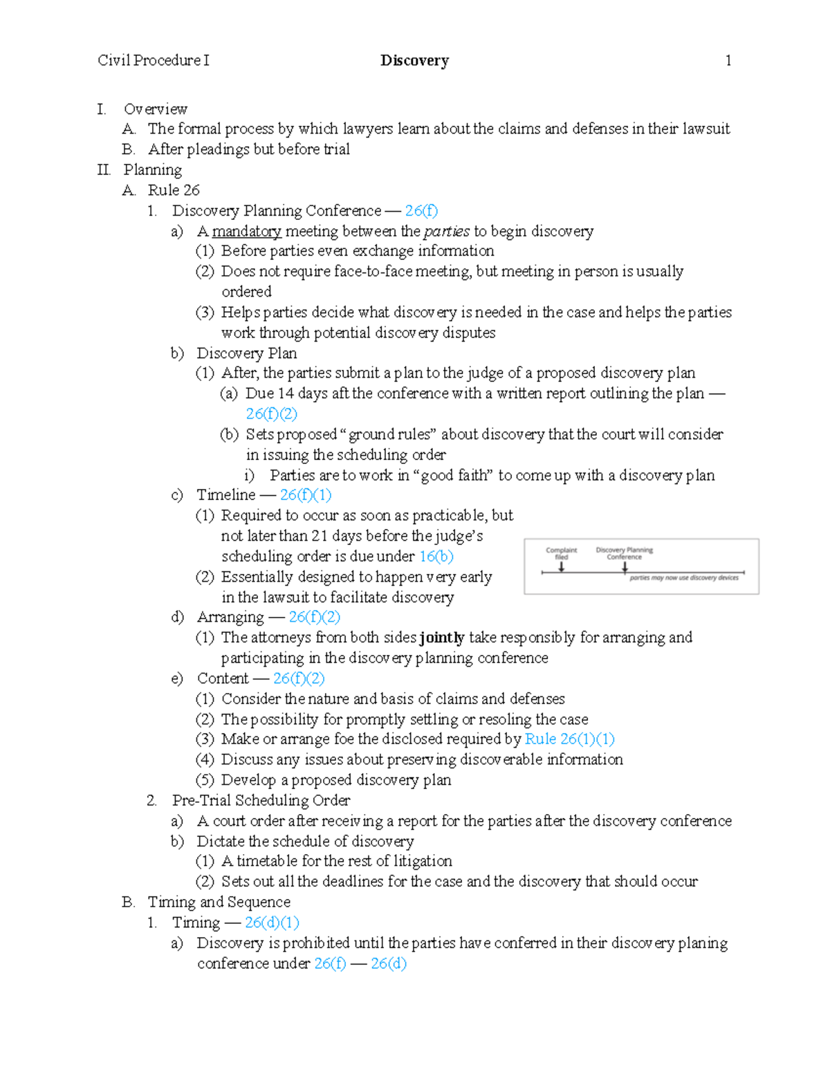 Discovery Process Outline for Legal Practicum (Course Code: LAW101 ...