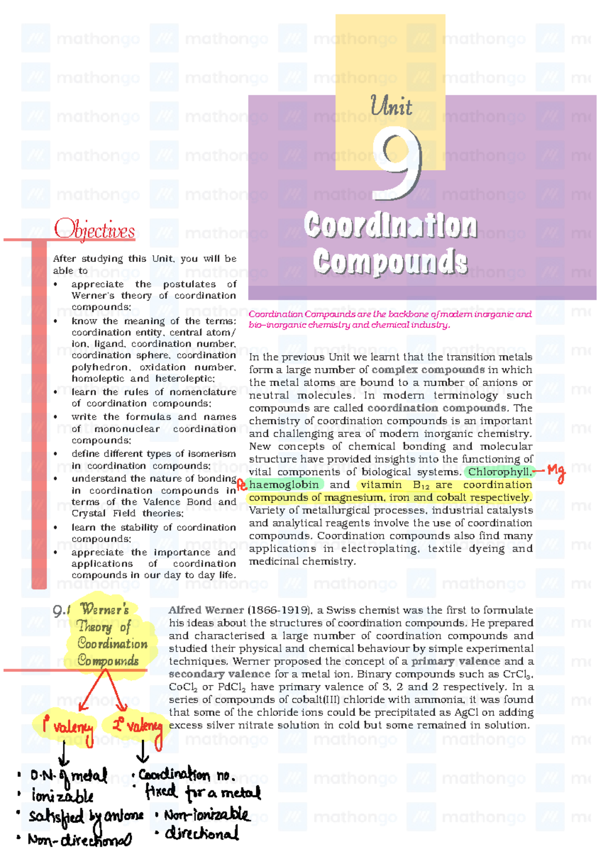 Unit 9: Coordination Compounds - Key Concepts and Theories - Studocu