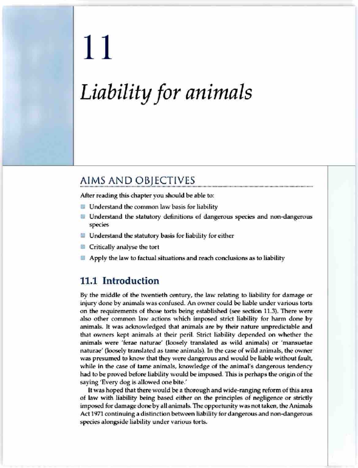 Liability for Animals in Tort Law: Key Legal Principles Explained - Studocu