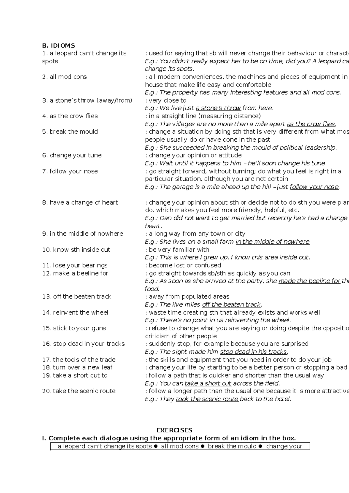 TEST 10 - Improving English Proficiency Through Idioms and Exercises ...