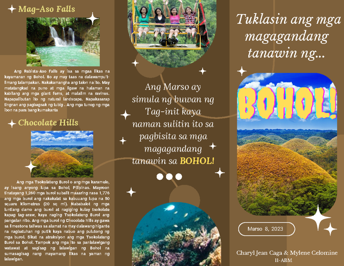 Brown Creative Travel Adventure Trifold Brochure - Ang Marso ay simula ...