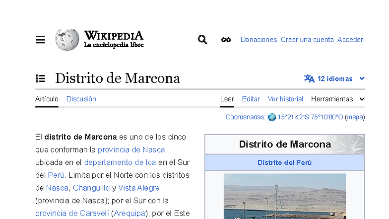 Estudio sobre el Distrito de Marcona: Historia y Geografía - Studocu
