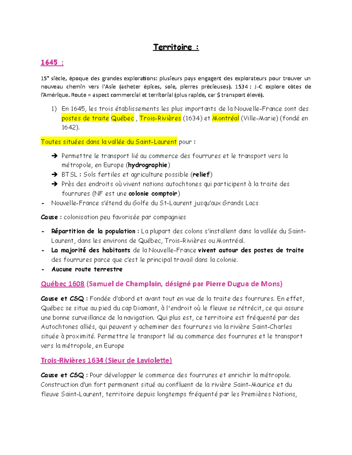 Causes et Changements en Nouvelle-France (1645-1745) : Économie ...