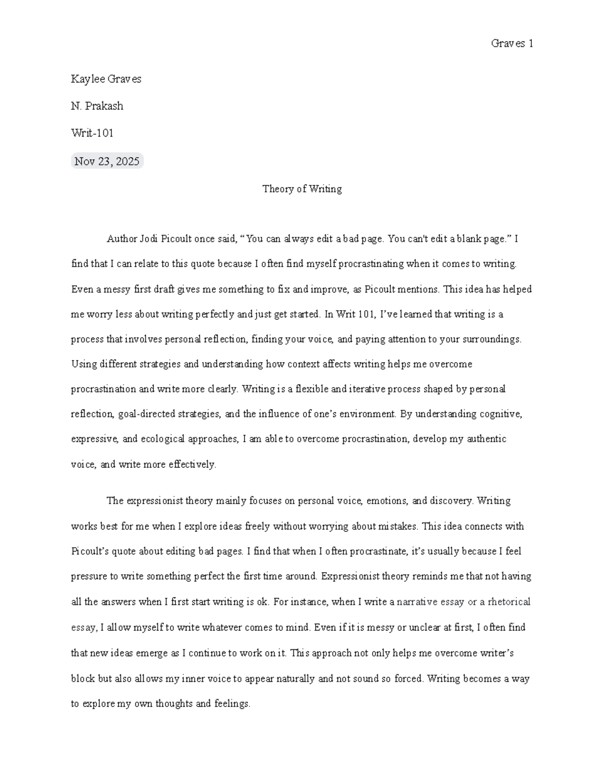 Writ 101: Theory of Writing - Overcoming Procrastination and Growth ...