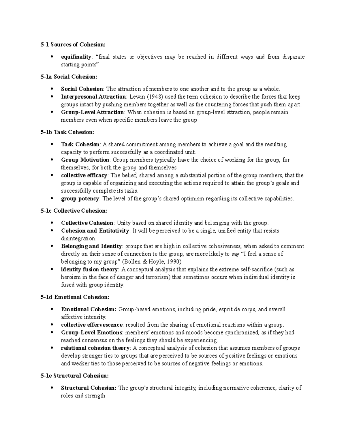 5-1 Sources of Group Cohesion: Analyzing Social, Task, and Emotional ...