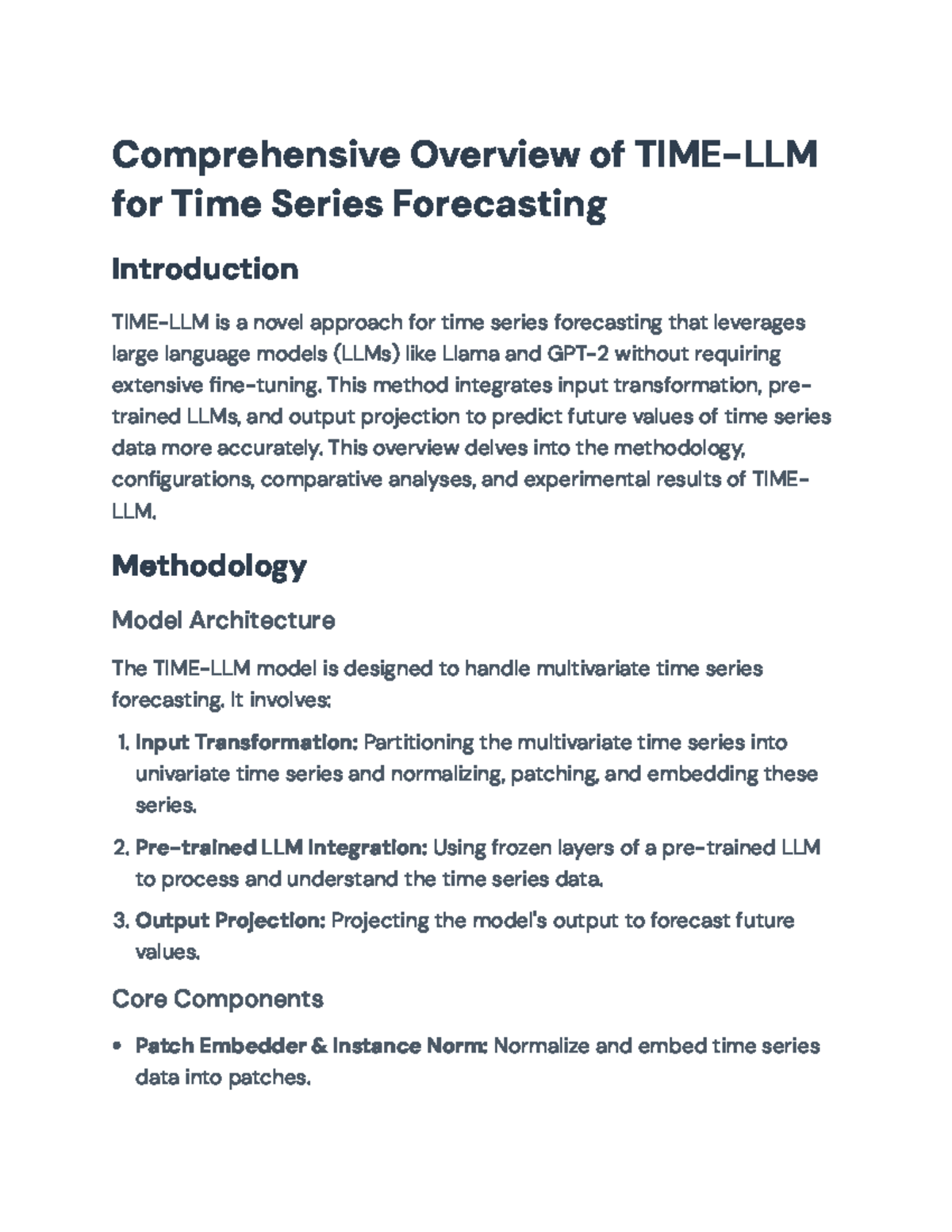 Comprehensive Overview of TIME-LLM for Time Series Forecasting ...