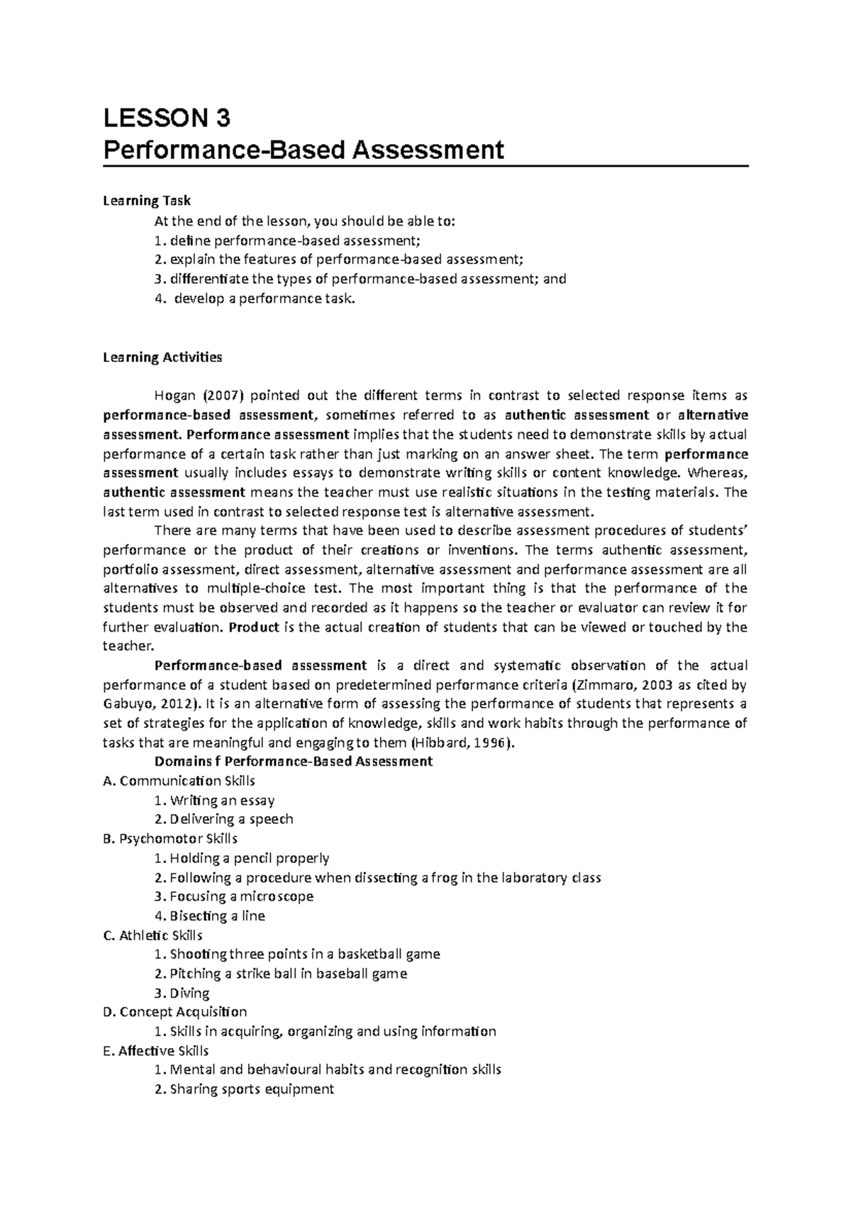 Assessment 2 module 3 2022 - LESSON 3 Performance-Based Assessment ...