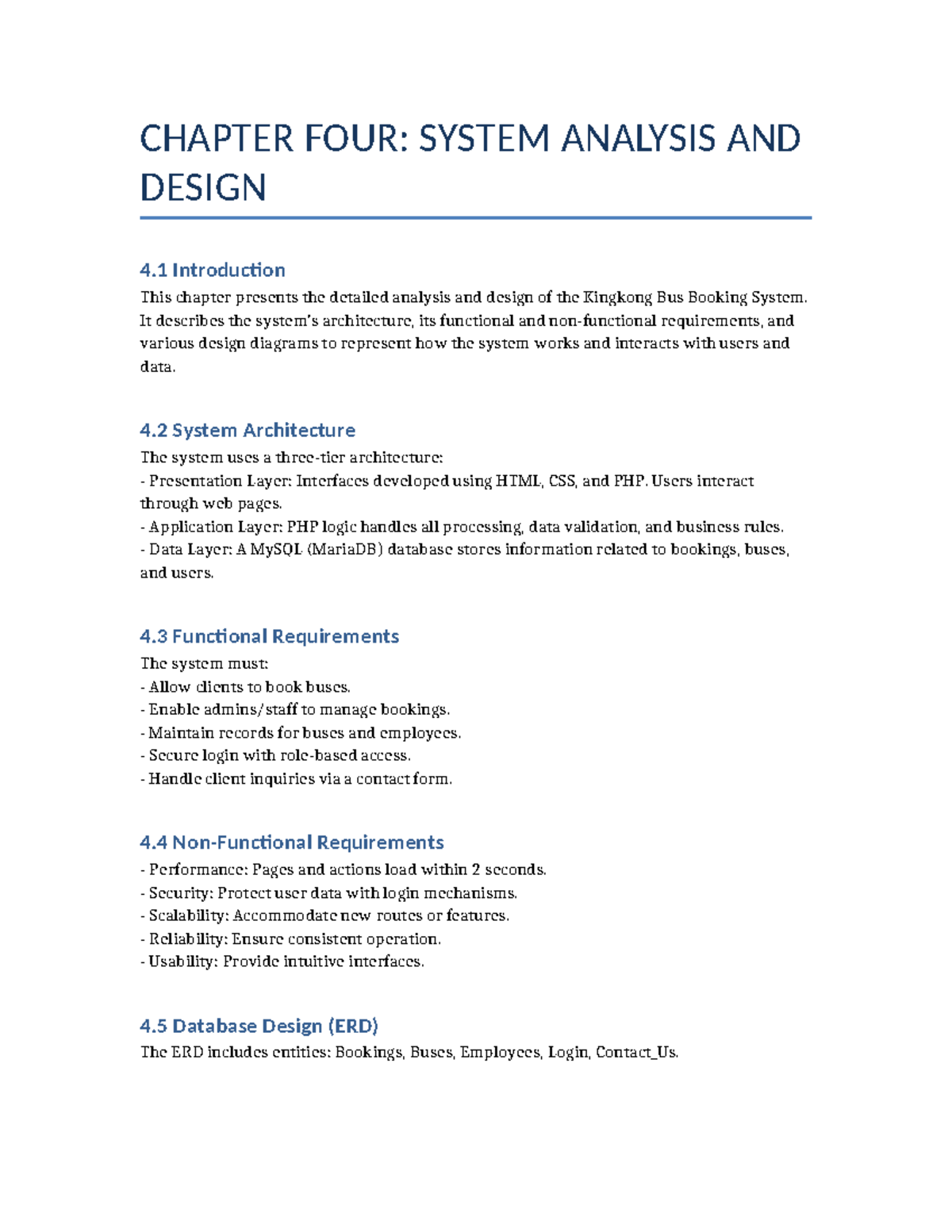 CHAPTER 4: SYSTEM ANALYSIS & DESIGN OF KINGKONG BUS BOOKING SYSTEM - Studocu