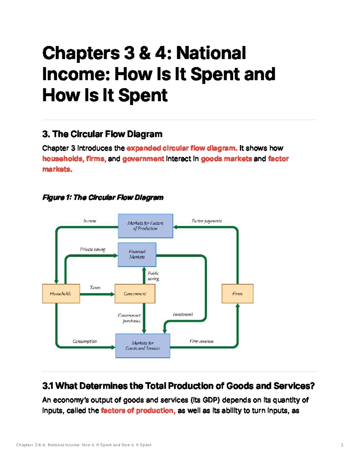 Ch. 3-4 Macro: National Income & Circular Flow Analysis - Studeersnel