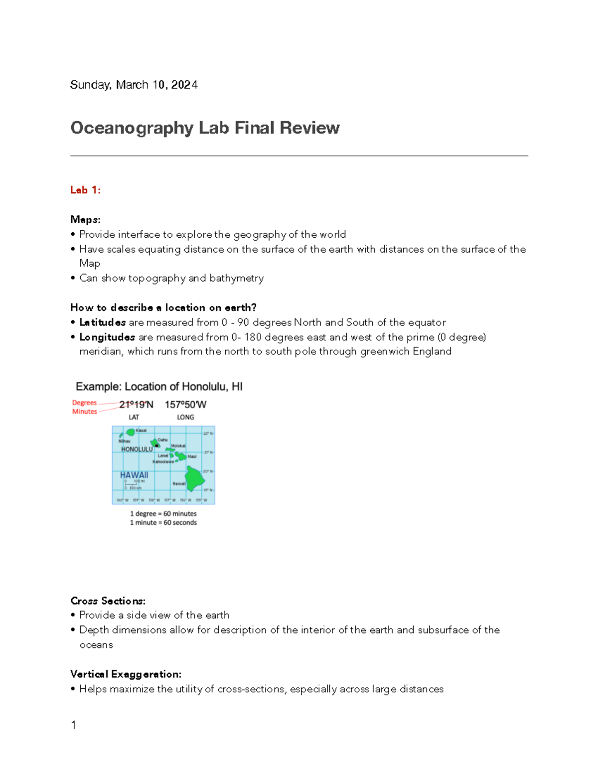 EPS SCI 15 - Oceanography Lab Final Review Notes - Studocu