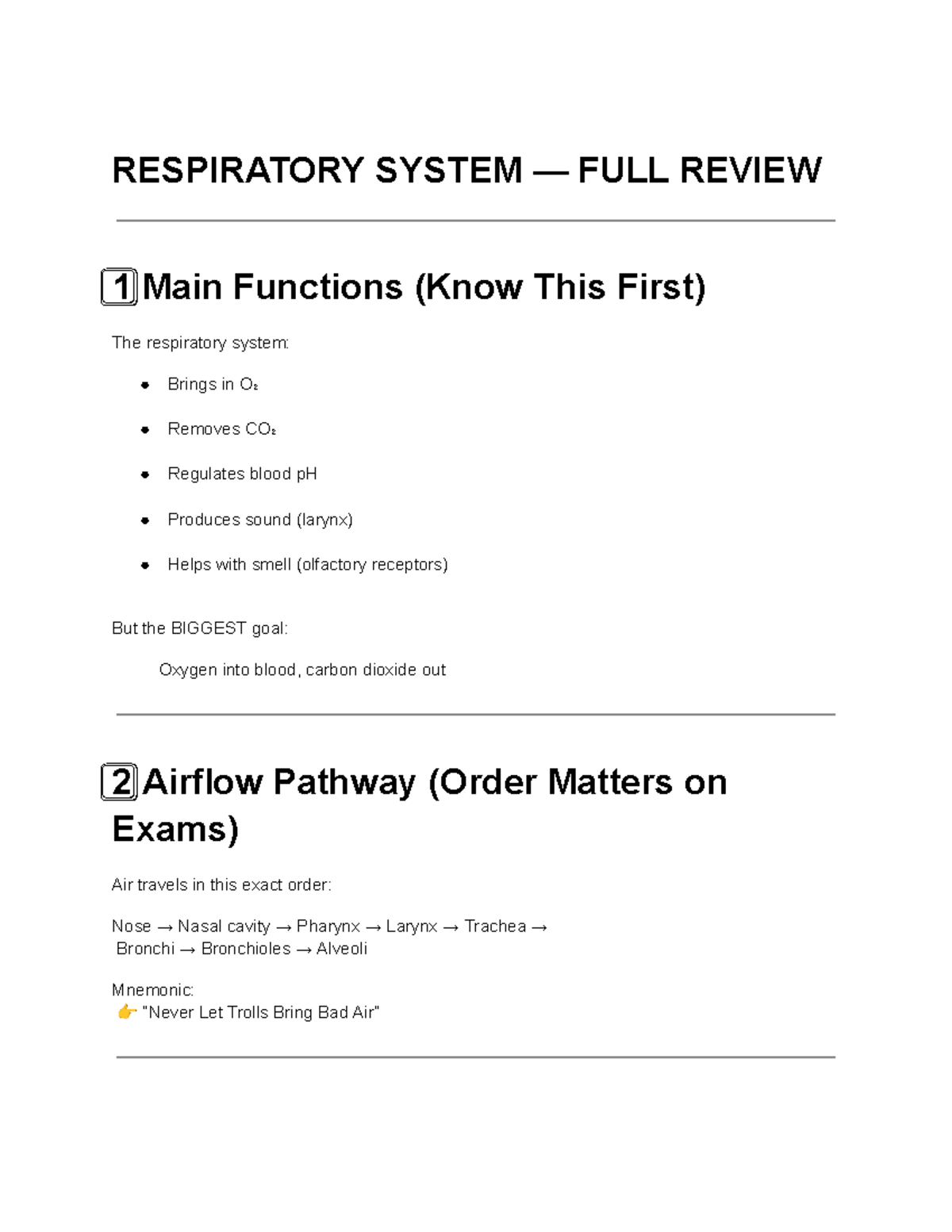 Respiratory System Lab Notes: Comprehensive Review and Key Concepts ...