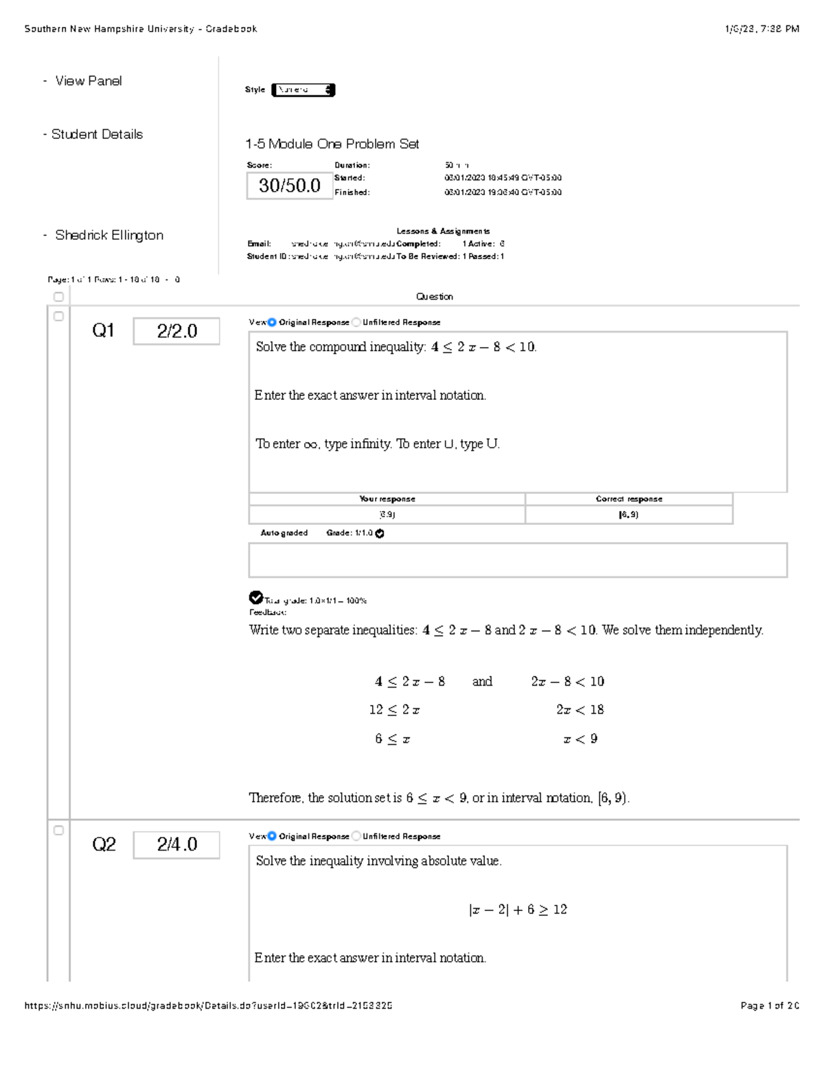 MAT 140 Module 1 Assessment Solutions and Feedback - Studocu