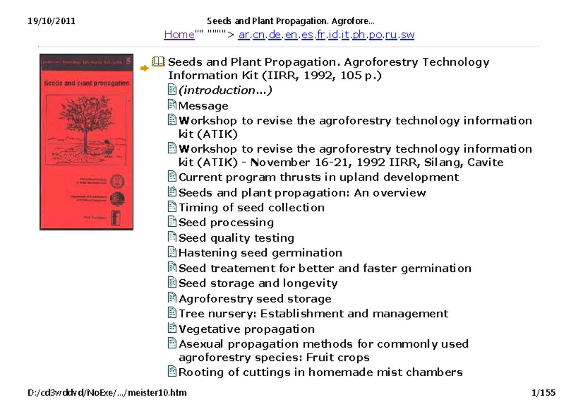 Agroforestry Seed Propagation Techniques (IIRR, 1992) - Studocu