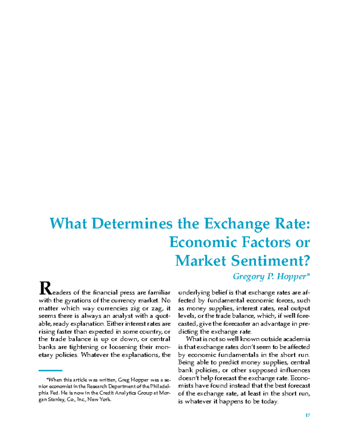 Factors Influencing Exchange Rates: Economic Fundamentals vs. Market ...