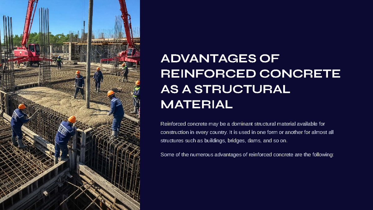 ADVANTAGES OF REINFORCED CONCRETE AS A STRUCTURAL MATERIAL - Studocu