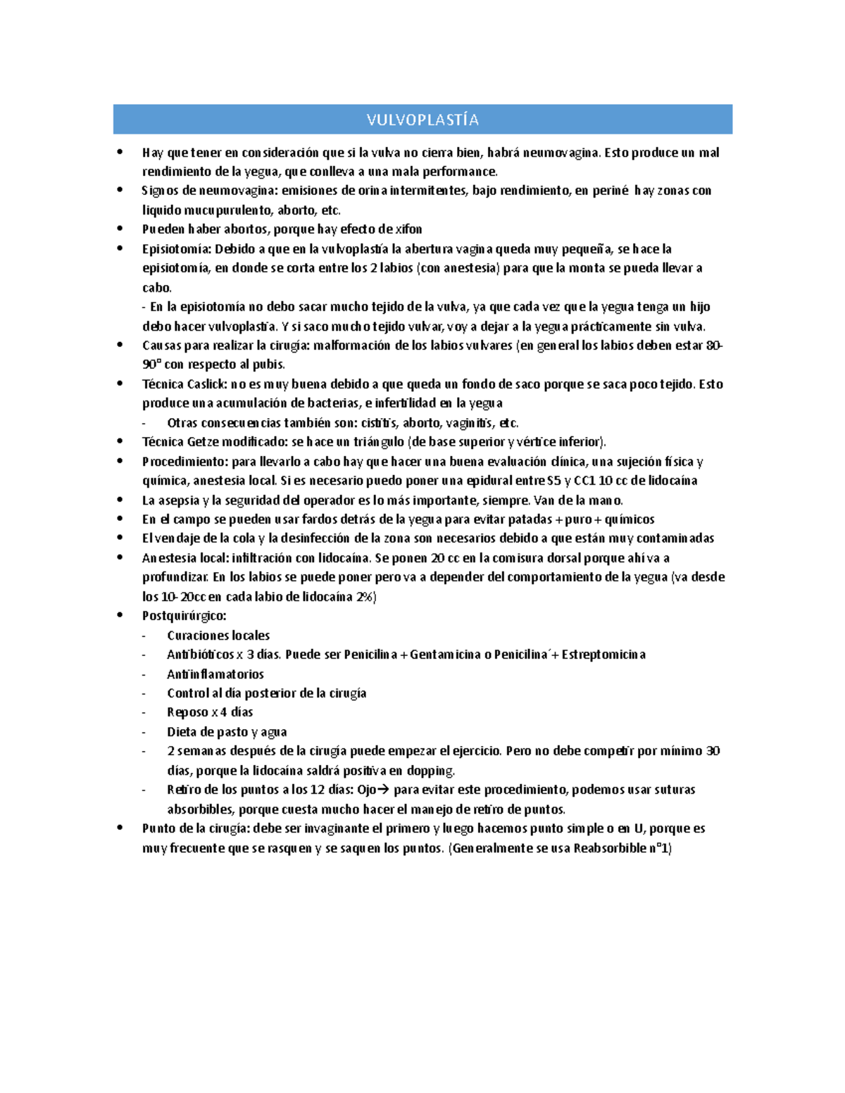 Vulvoplastía y Gonadectomía en Equinos: Procedimientos y ...