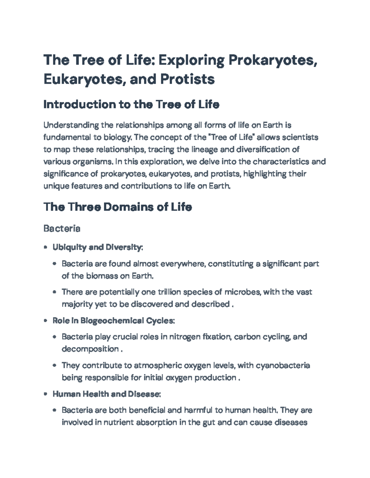BIOL101: The Tree of Life - Prokaryotes, Eukaryotes, and Protists ...