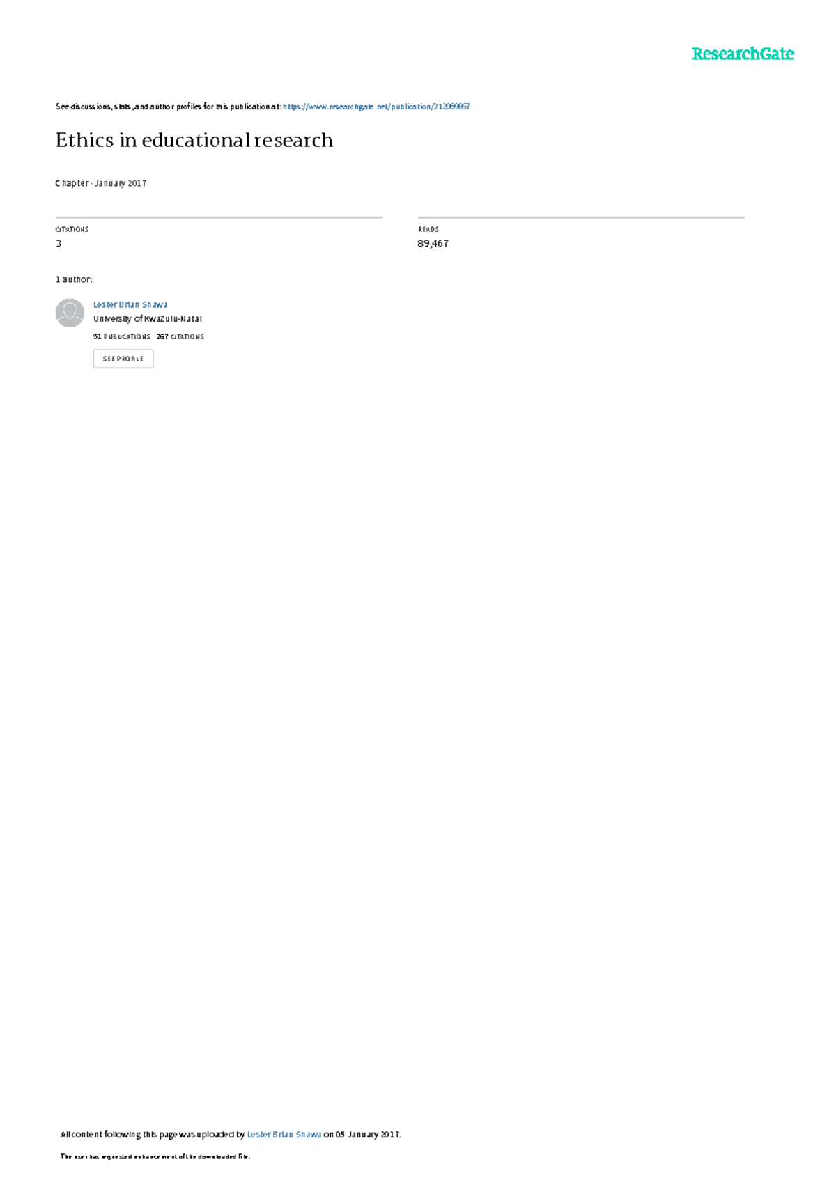 Education Studies CH29: Ethics in Educational Research Overview - Studocu