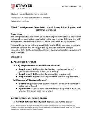[Solved] Week 7 Assignment Template Use of Force Bill of Rights and ...