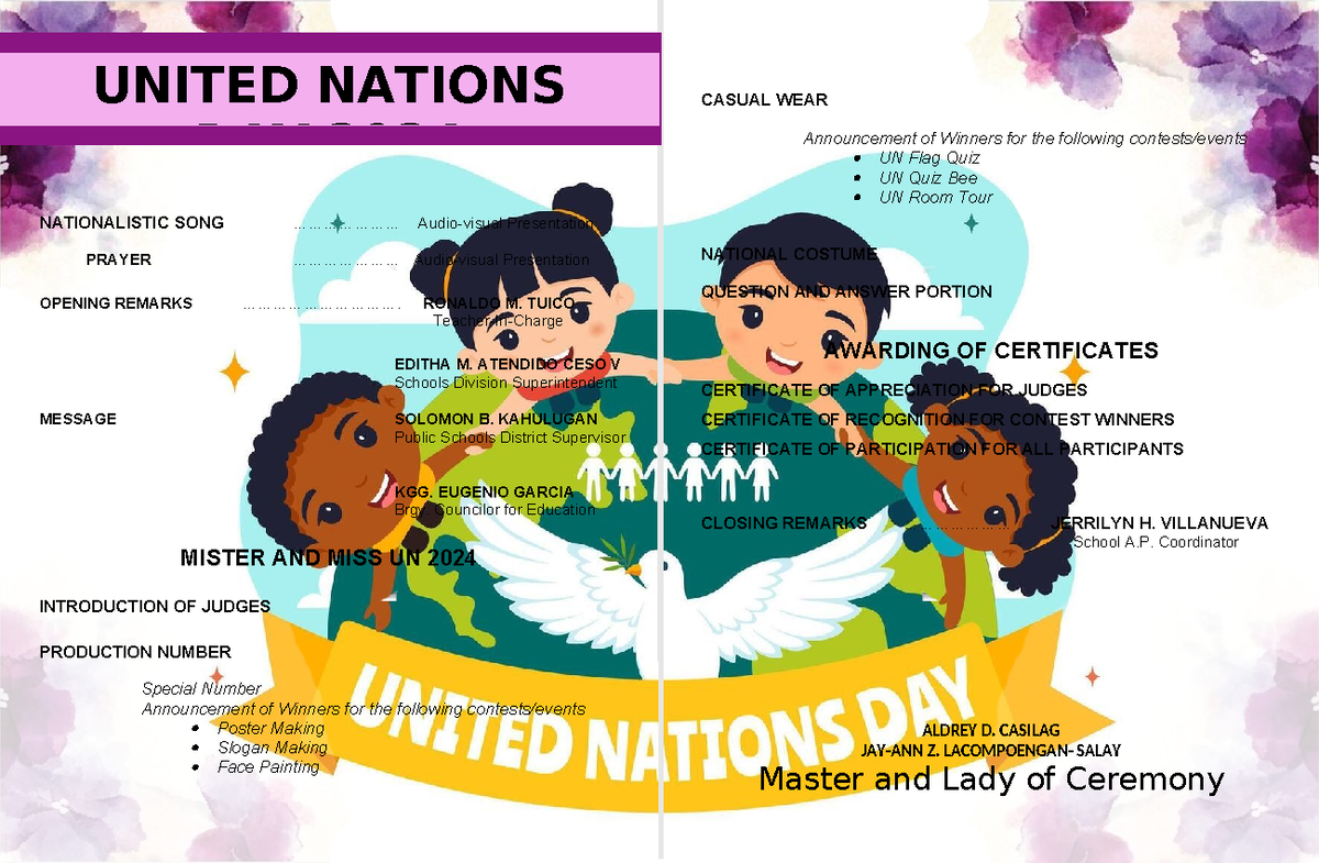 UN Programme - sample program - NATIONALISTIC SONG ...