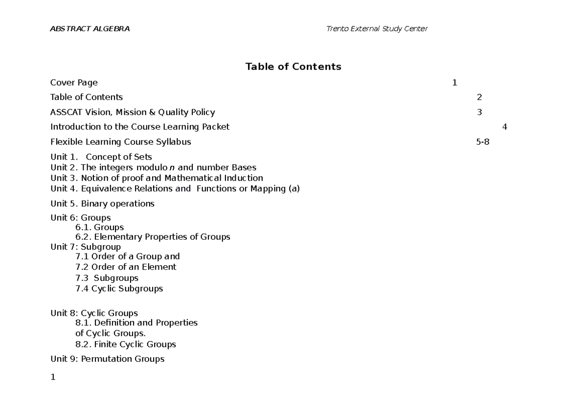 MATH 16 CLP 1 2 - lesson plan - Table of Contents Cover Page 1 Table of ...