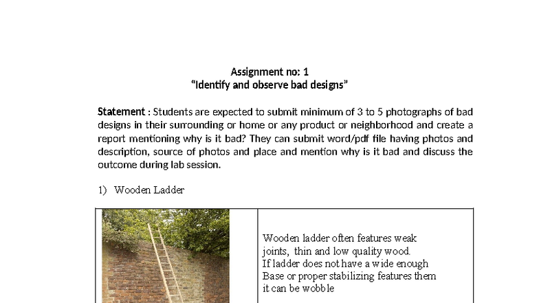 HCI - Assignment 1: Analyzing Bad Designs and Feedback Mechanisms - Studocu