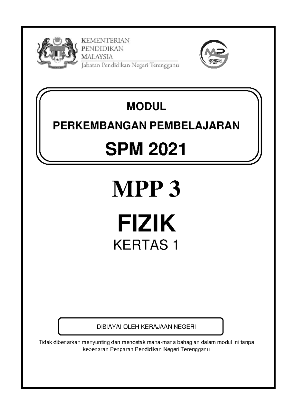 MPP3 4531/1 - SPM Physics Exam Paper 2021 - Studocu