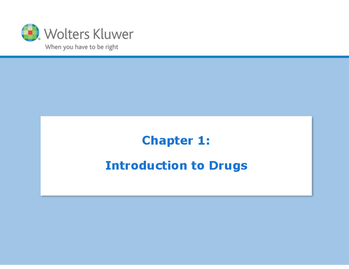 Pharmacology Chapter 1: Introduction to Drugs (PHARM 101) - Studocu