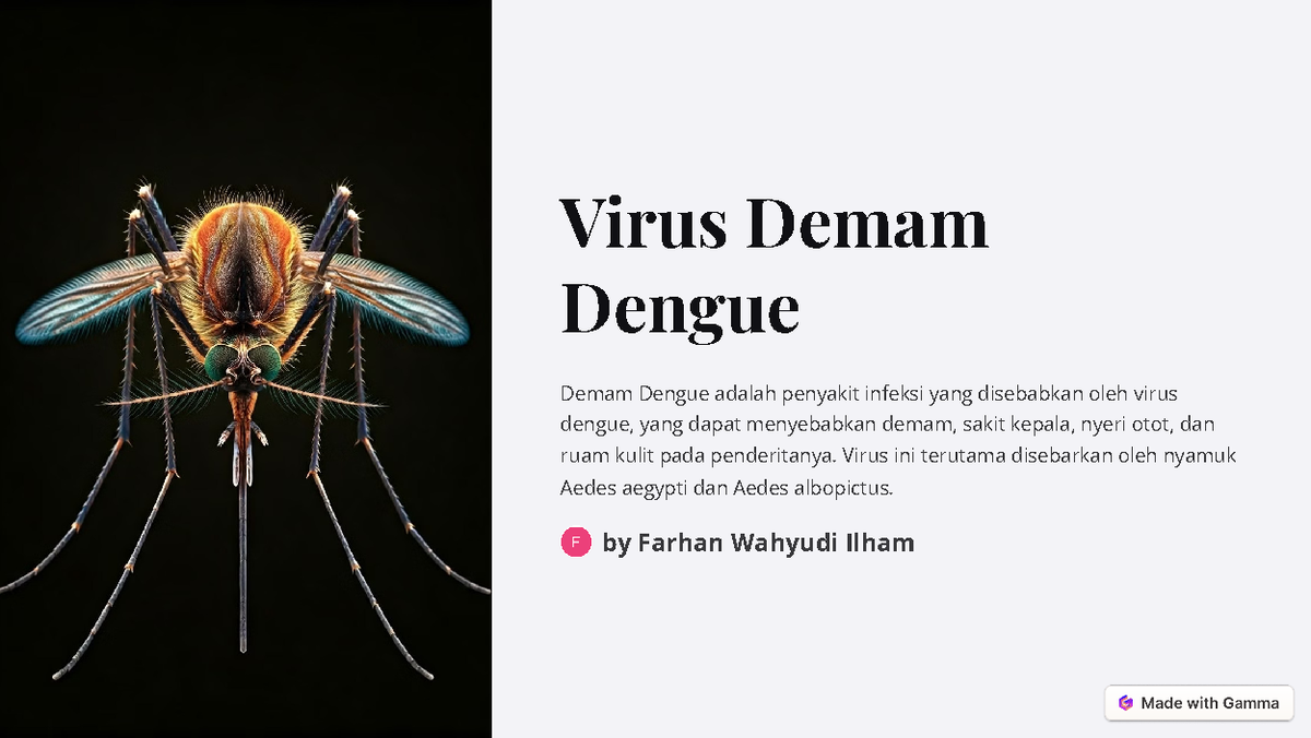 Virus Demam Dengue: Gejala, Pencegahan, dan Penanganan Awal - Studocu