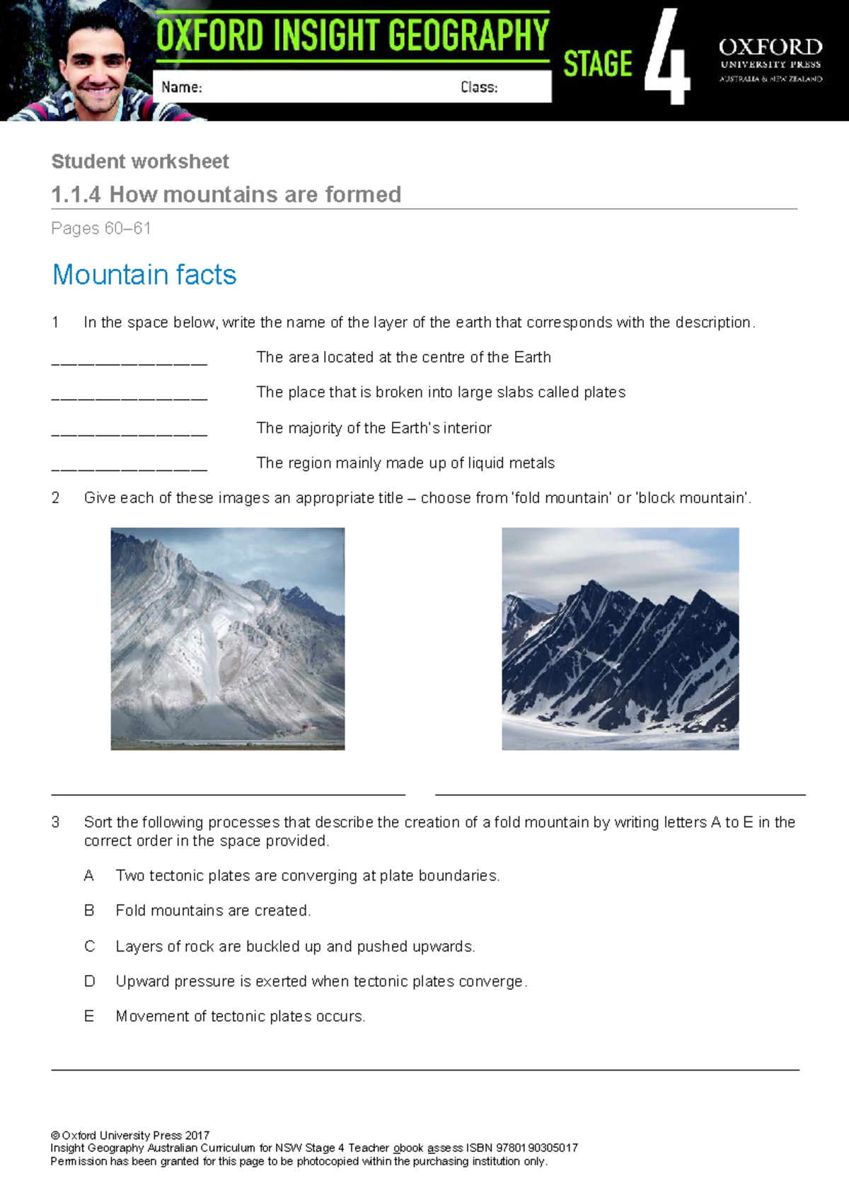 14. Student Worksheet 1.1.4: How Mountains Are Formed - Studocu