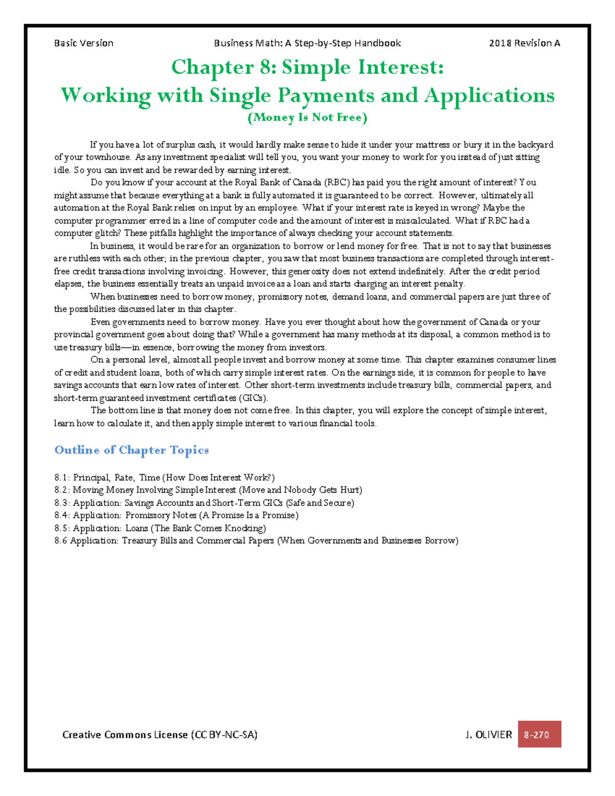 Simple Interest Concepts and Calculations - Chapter 8 (Finance 101 ...