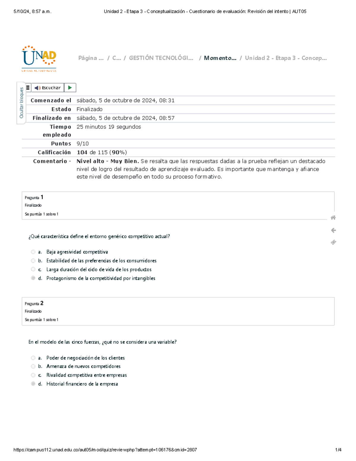 Unidad 2 - Etapa 3 - Conceptualización - Cuestionario de evaluación ...