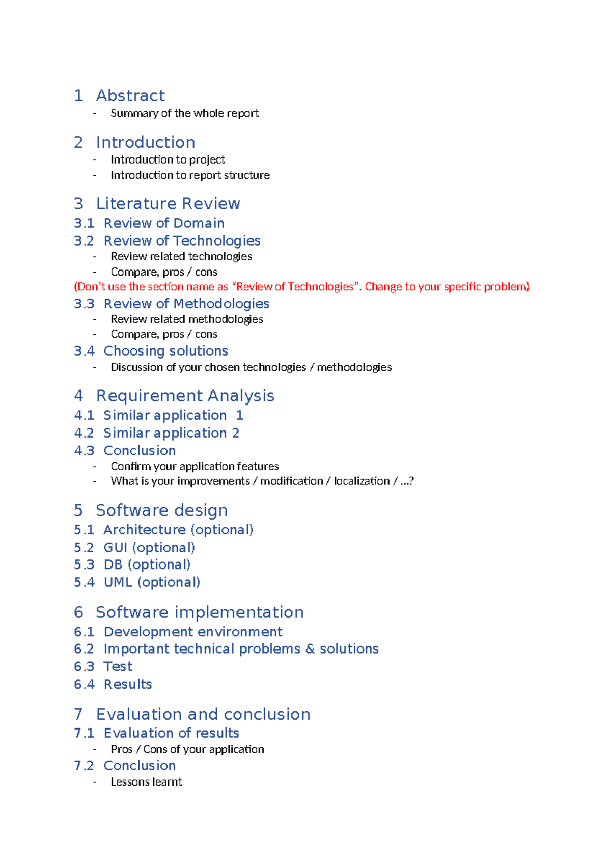 Final Report Template - Coursework Overview and Structure - Studocu