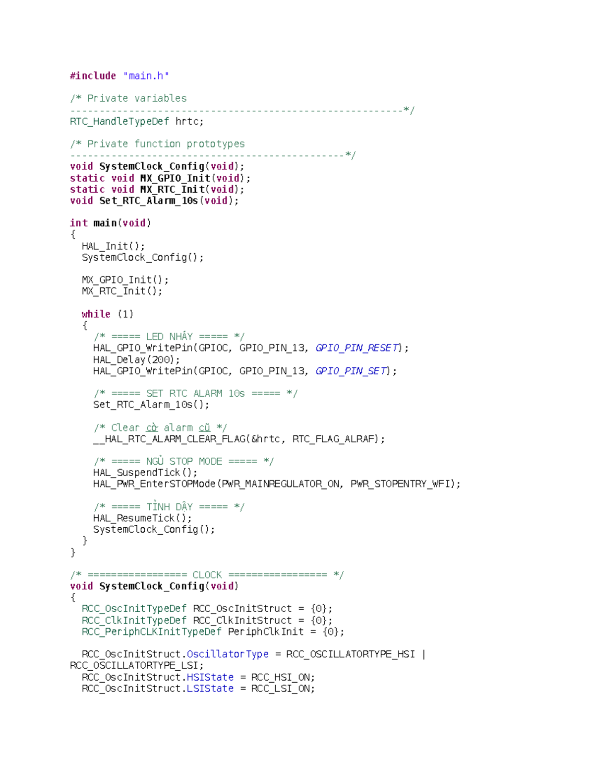 RTC_HandleTypeDef Code Implementation for Alarm Functionality - Studocu