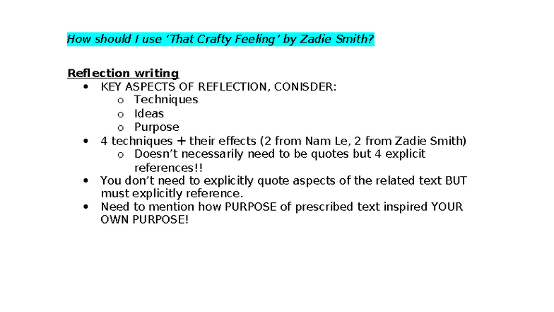 Crafty Reflections: Analysis of Zadie Smith's Techniques in Writing ...