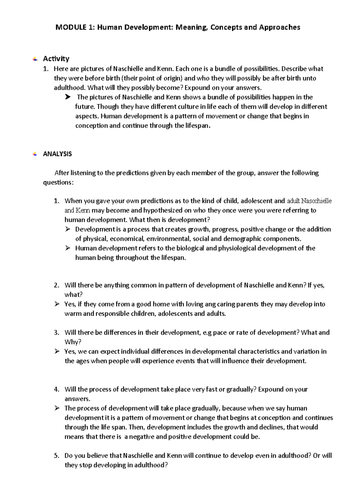 Toaz - Informative - MODULE 1: Human Development: Meaning, Concepts and ...