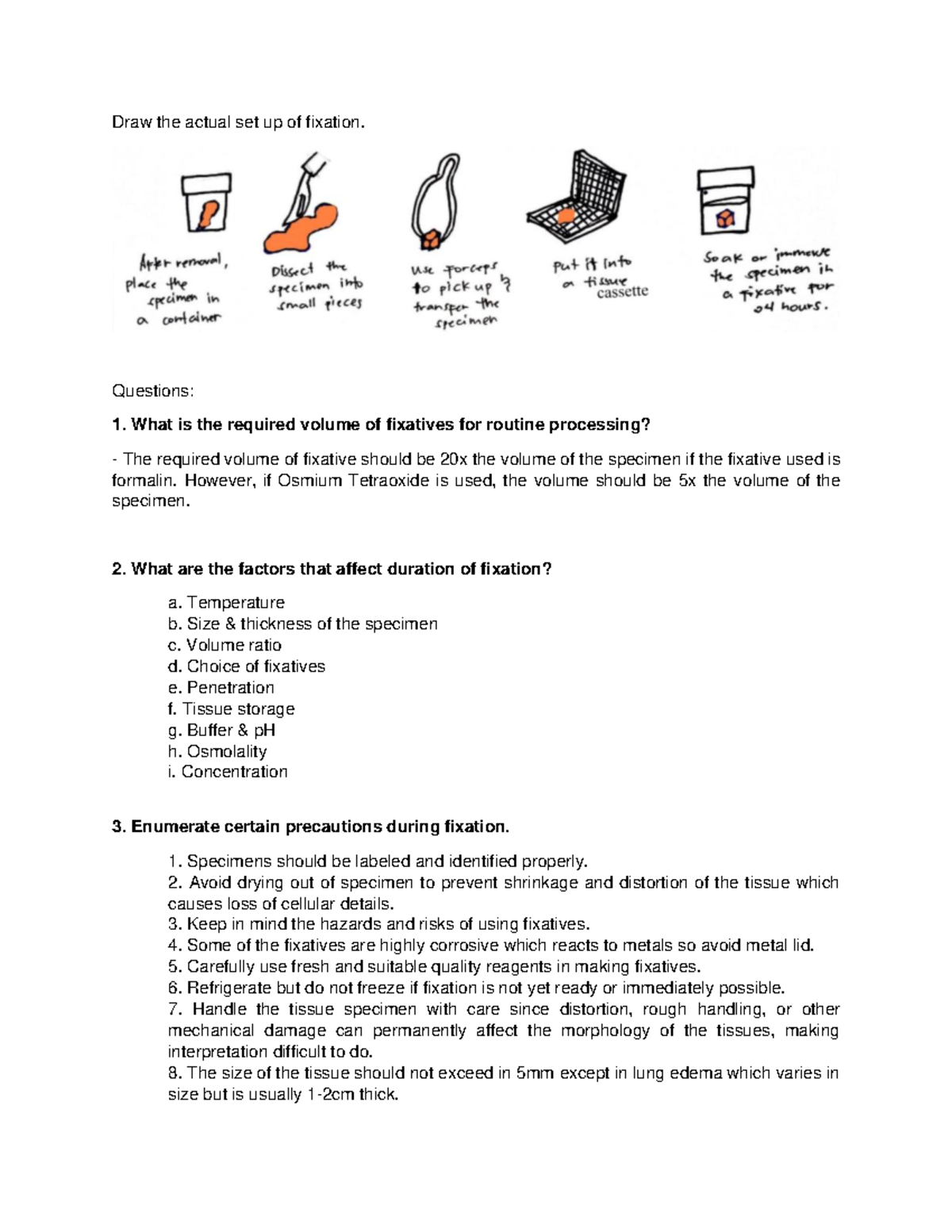 Fixation Techniques and Guidelines for Histopathology (Lab 101) - Studocu