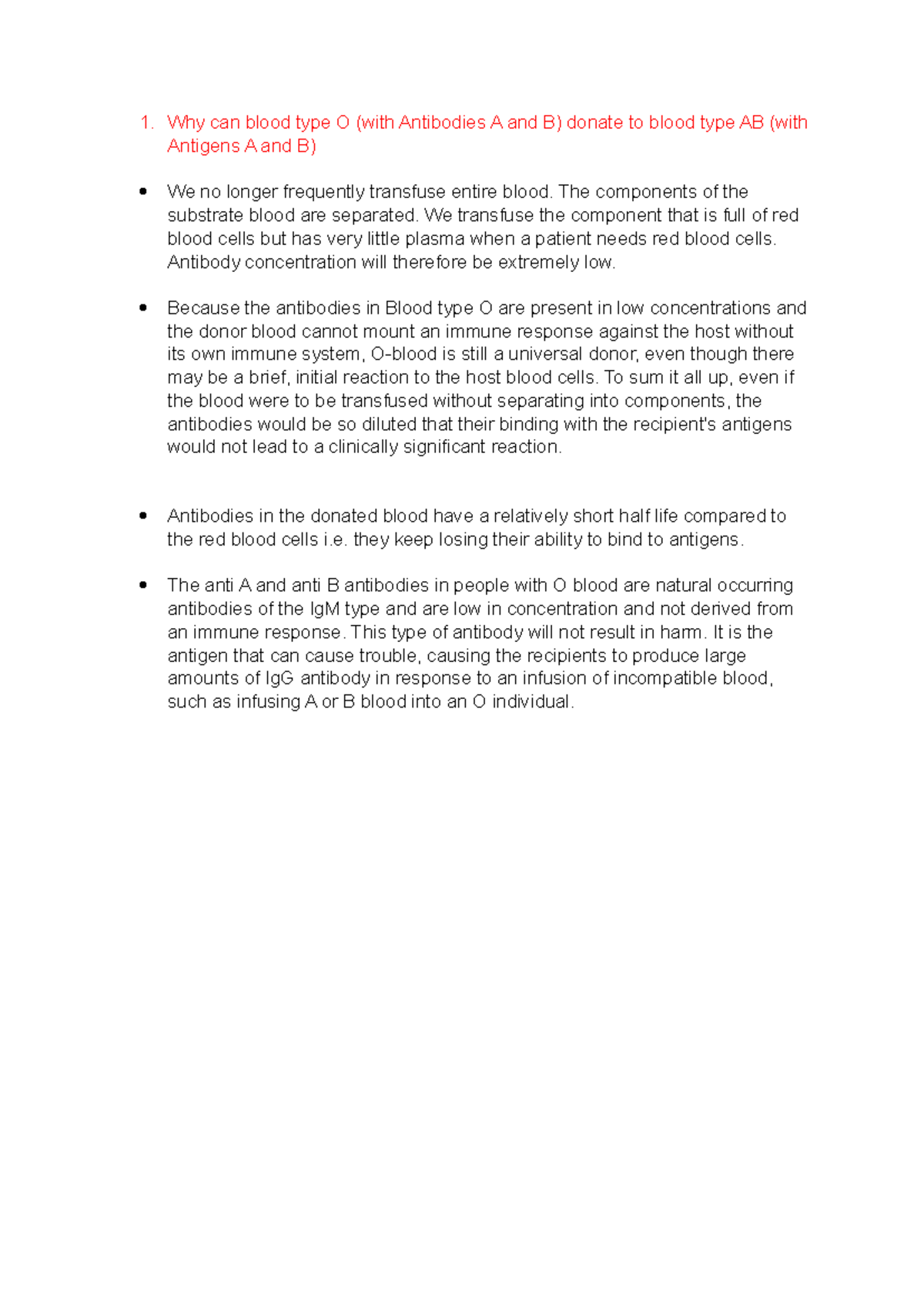 Blood Type Compatibility: O Donors and AB Recipients Explained - Studocu