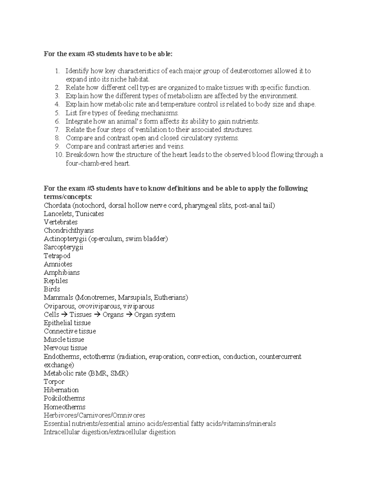 BIO1111 Midterm 3 Study Guide - Key Concepts & Terms Fall 2022 - Studocu