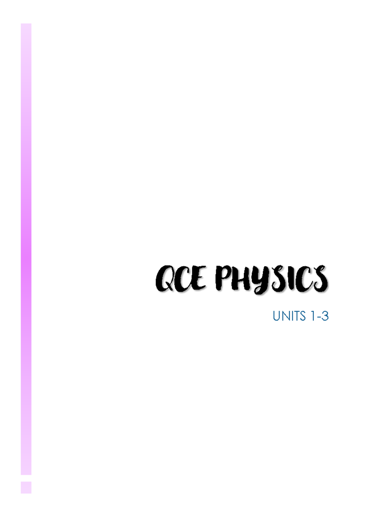 QCE PHYSICS UNITS: Comprehensive Study Notes on Measurement & Energy ...