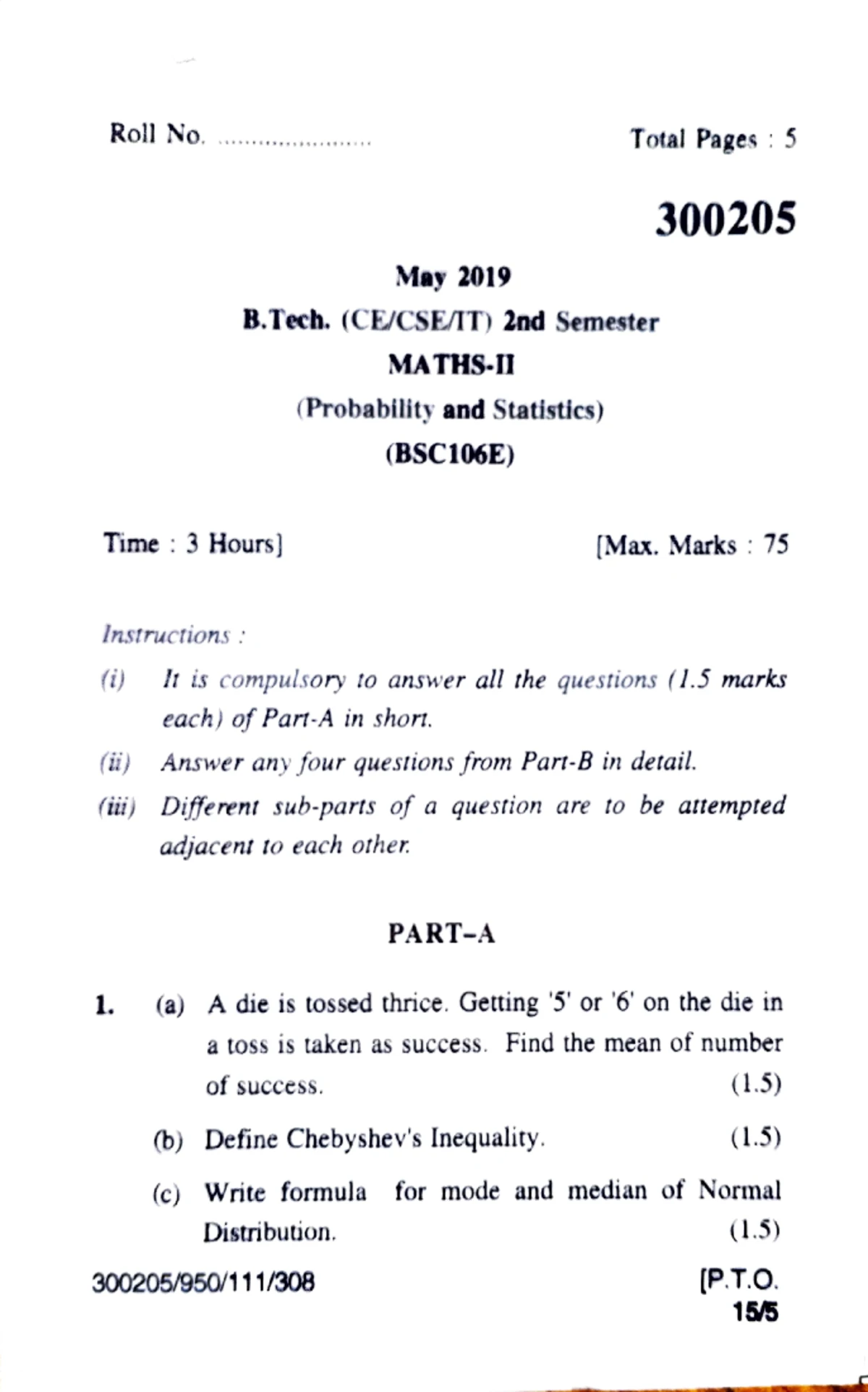 B. Tech 1st Sem Basic Electrical Engg Dec 2023 Previous Year QP - Studocu