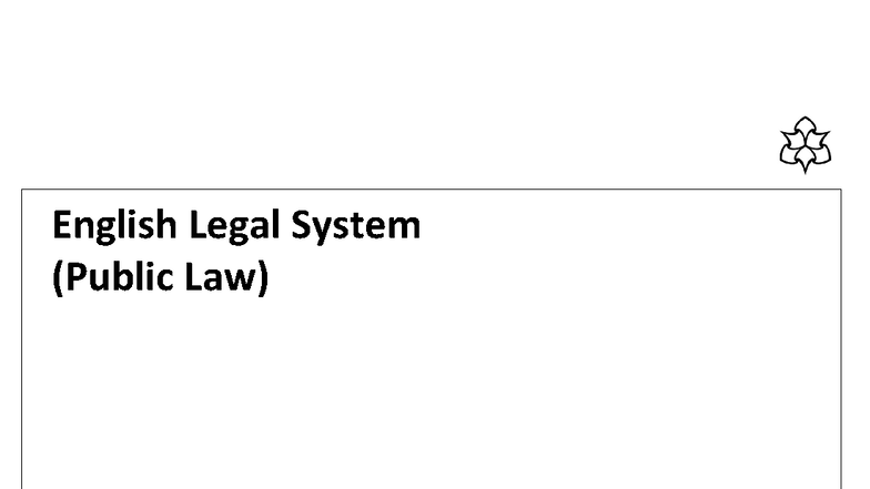 English Legal System (Public Law) 1: Intro to Law & Courts Lecture ...